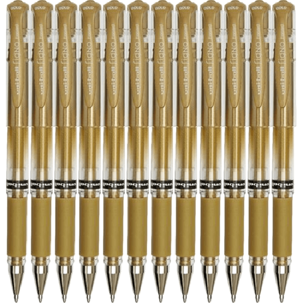 Uni-Ball UM-153 Signo Broad Gel Ink Pen 1.0mm (Metallic Gold) [Box 12 ...