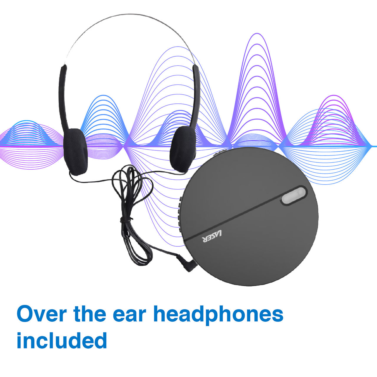 Laser Portable CD/MP3 Player with Anti-Skip + Headphones (Black) - JB Hi-Fi