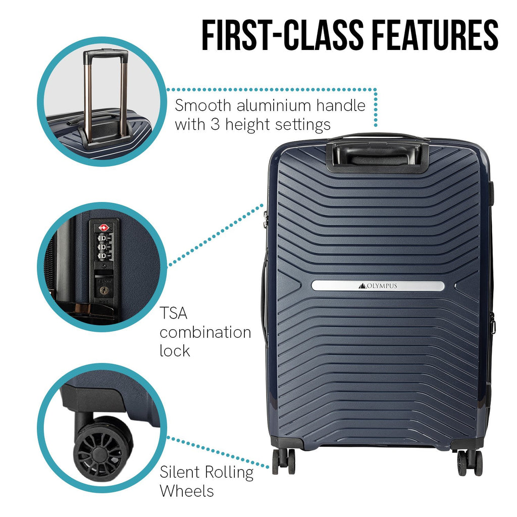 Olympus Astra 24" Lightweight Hard-Shell Suitcase (Aegean Blue) - JB Hi-Fi