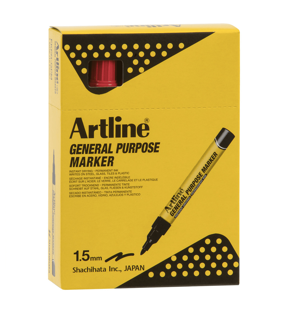 Artline Box 12 General Purpose Permanent Marker (Black) - JB Hi-Fi