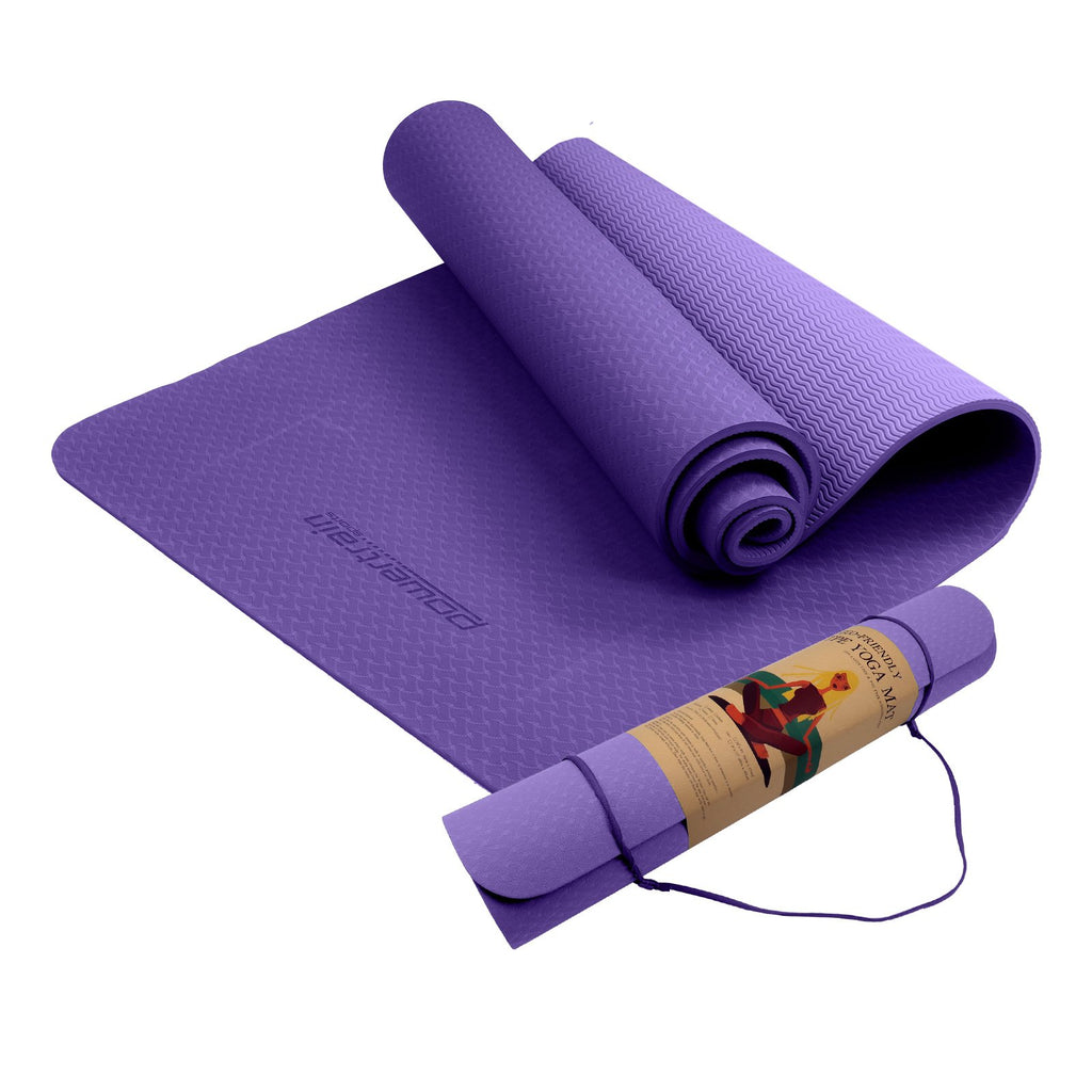 Powertrain TPE Yoga Pilates Exercise Mat 6mm - Lilac - JB Hi-Fi