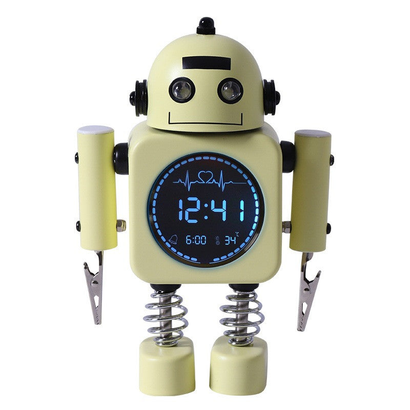 Laser Kids Digital Robot Alarm Clock with Date & Temperature (Yellow ...