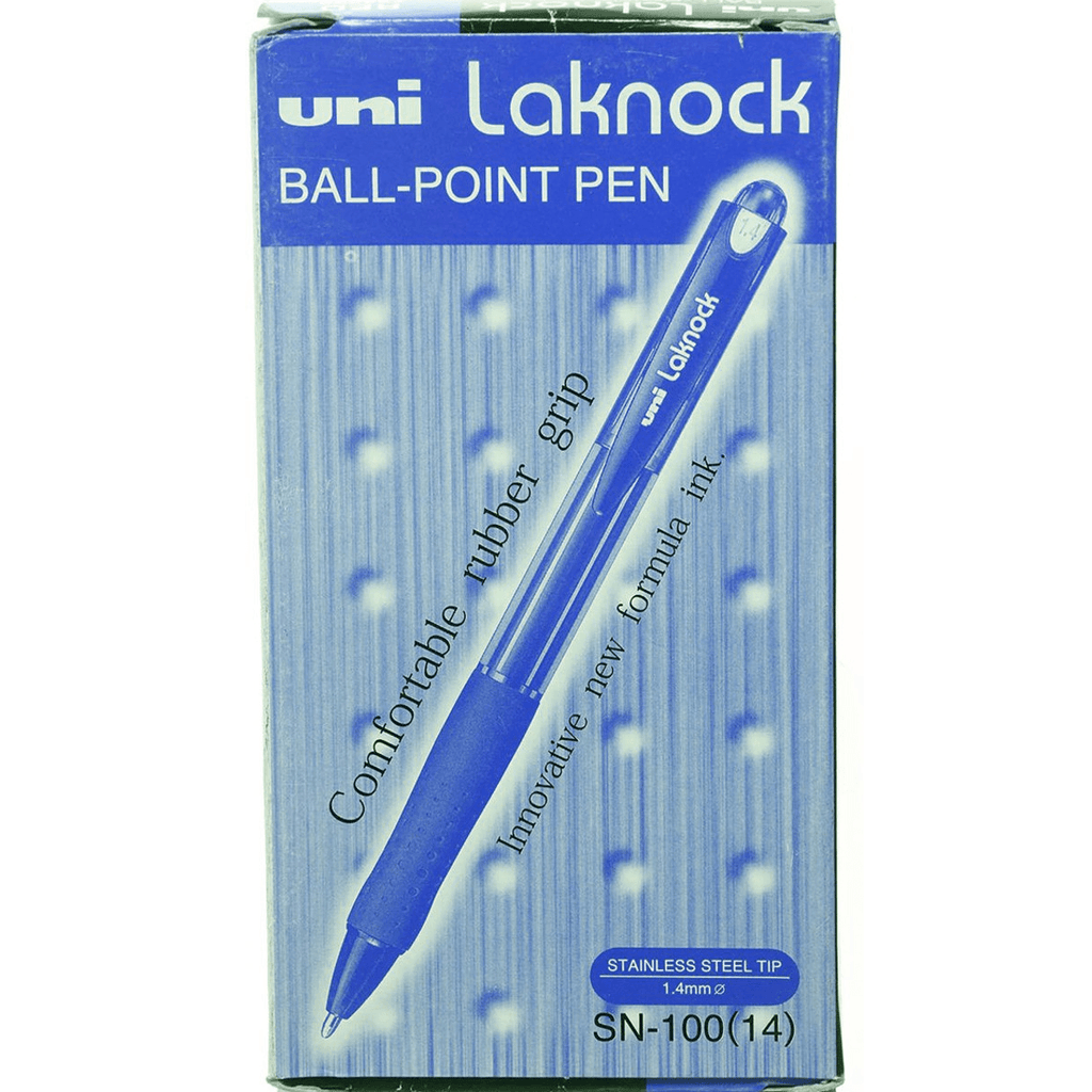 Uni-Ball SN-100 Laknock Retractable Ballpoint Pen Broad 1.4mm (Blue ...