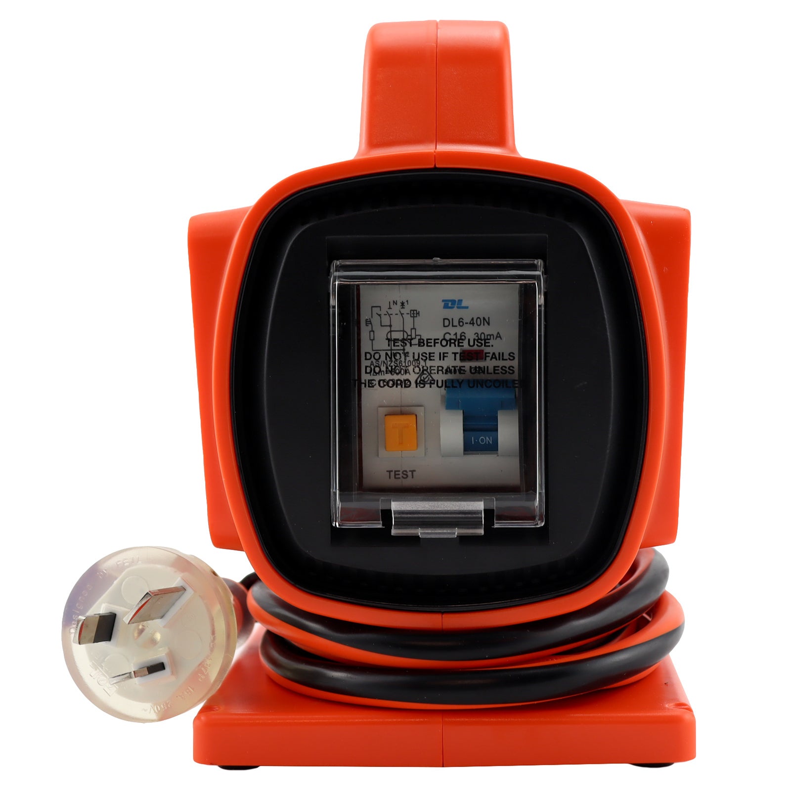 Ultracharge 15A 4-Way Outlet RCD Safety Power Block with 15A Plug (Red ...