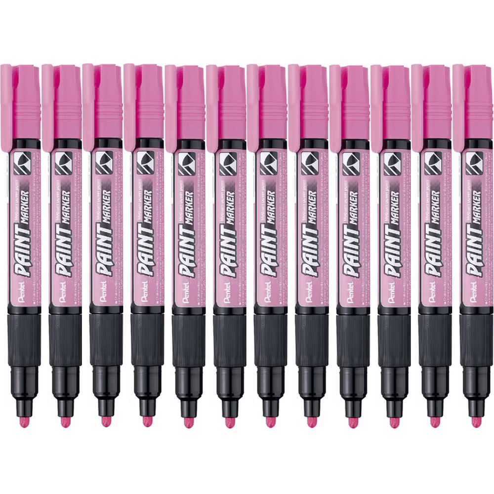 Pentel MMP20 Box 12 Paint Marker Medium Bullet Point (Pink) - JB Hi-Fi
