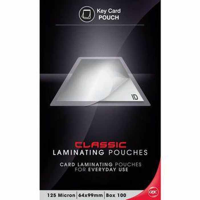 GBC Pack 100 Laminating Pouch 125 Micron Clear (64x99mm) - JB Hi-Fi