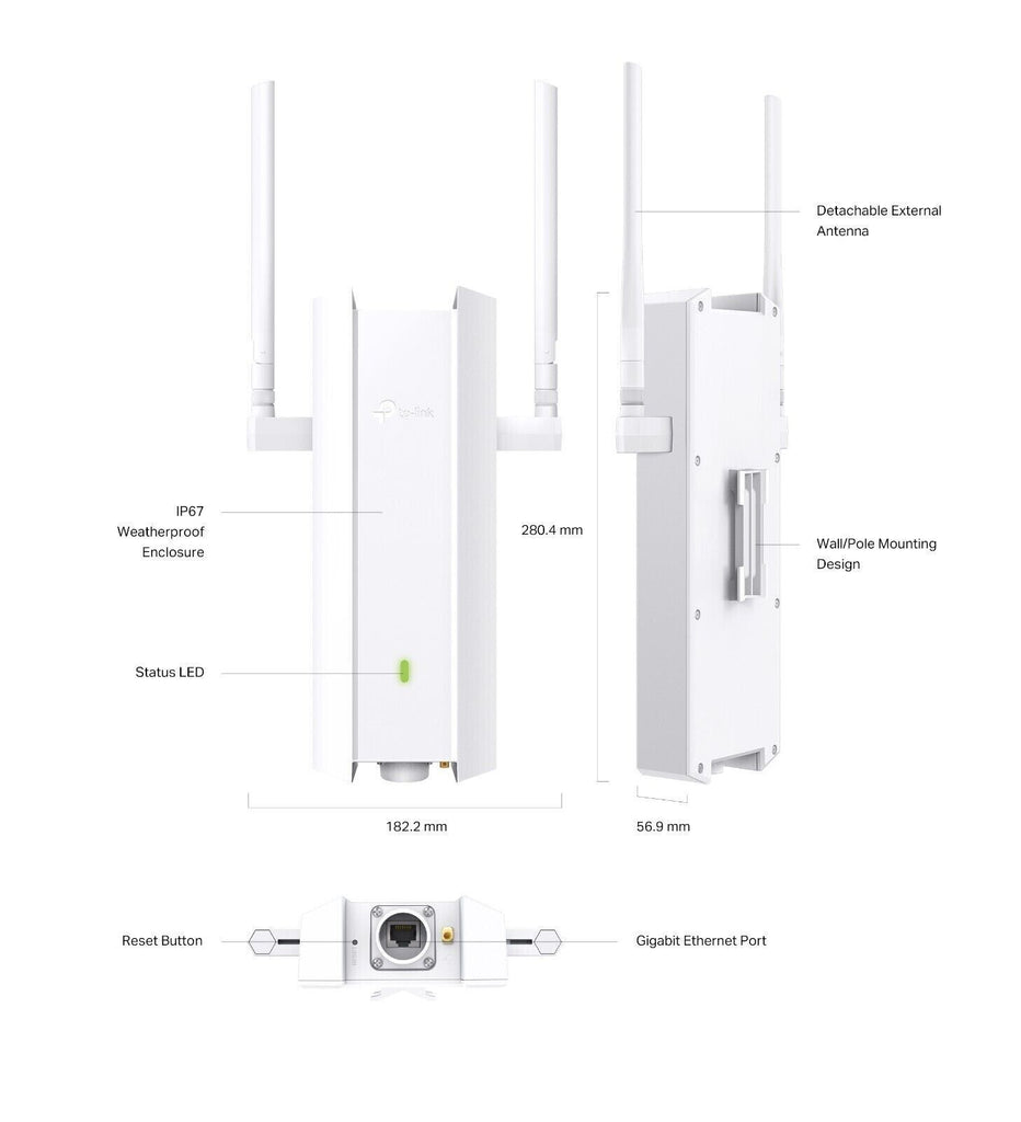 TP-Link EAP625-OUTDOOR HD AX1800 Indoor Outdoor Wireless Access Point ...