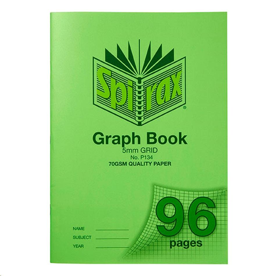 Spirax P134 Graph Book 5mm Grid 96 Page A4 (Green) [10 Pack] - JB Hi-Fi