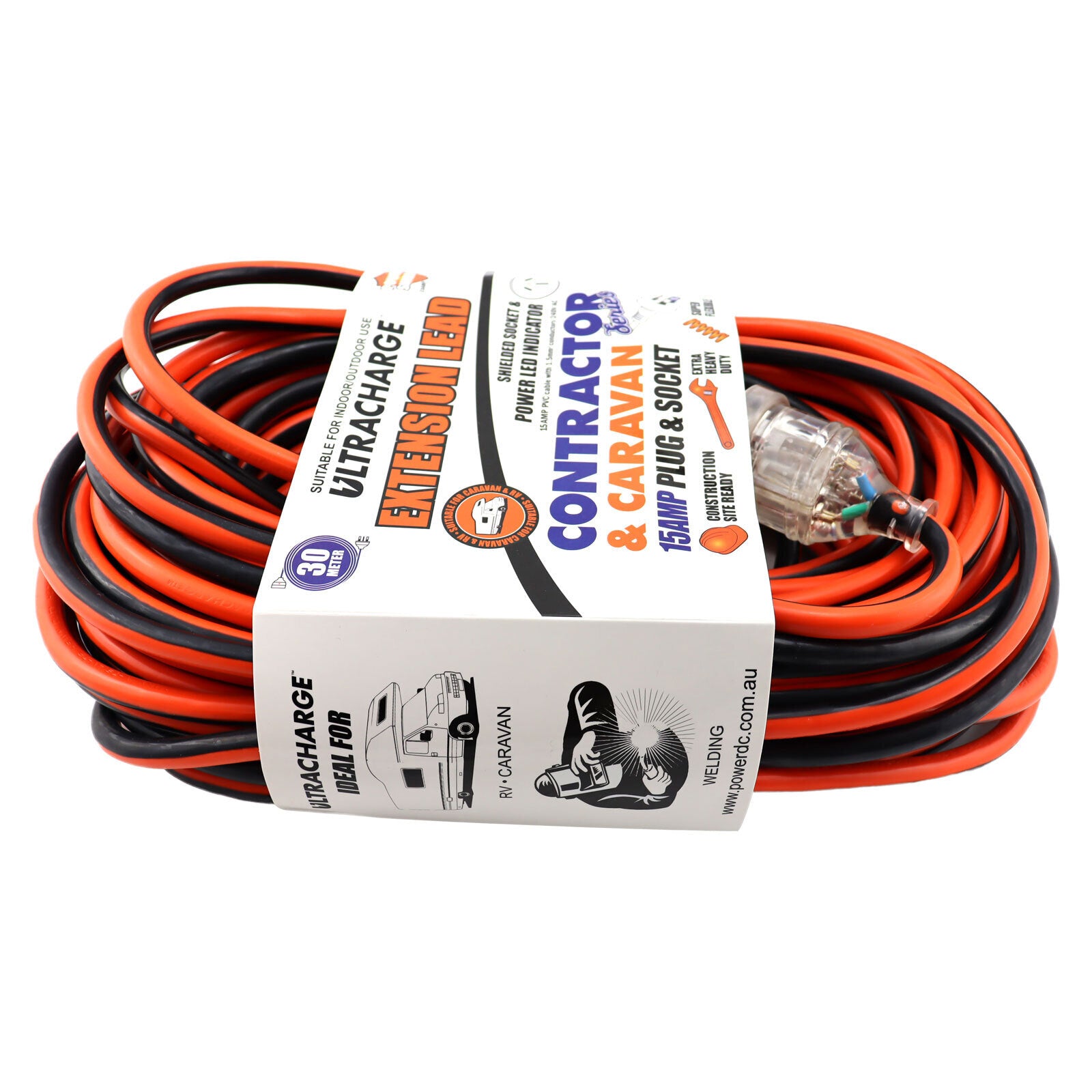 Ultracharge 30m Extension Lead 15A (Contractor/Caravan) - JB Hi-Fi