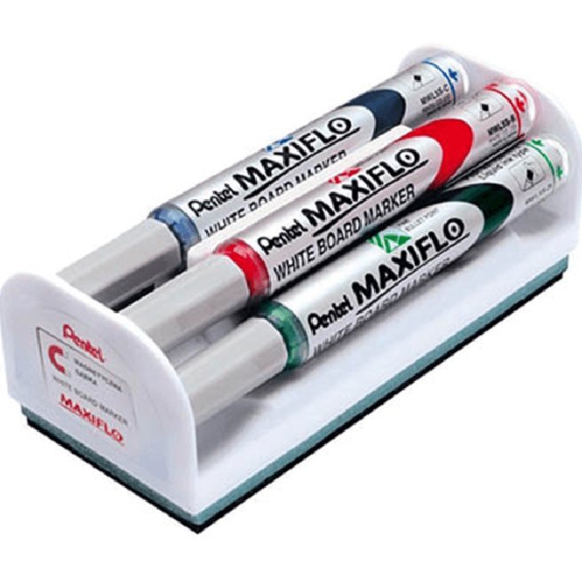 Pentel Maxiflo Magnetic Eraser Set With 4 Markers - JB Hi-Fi