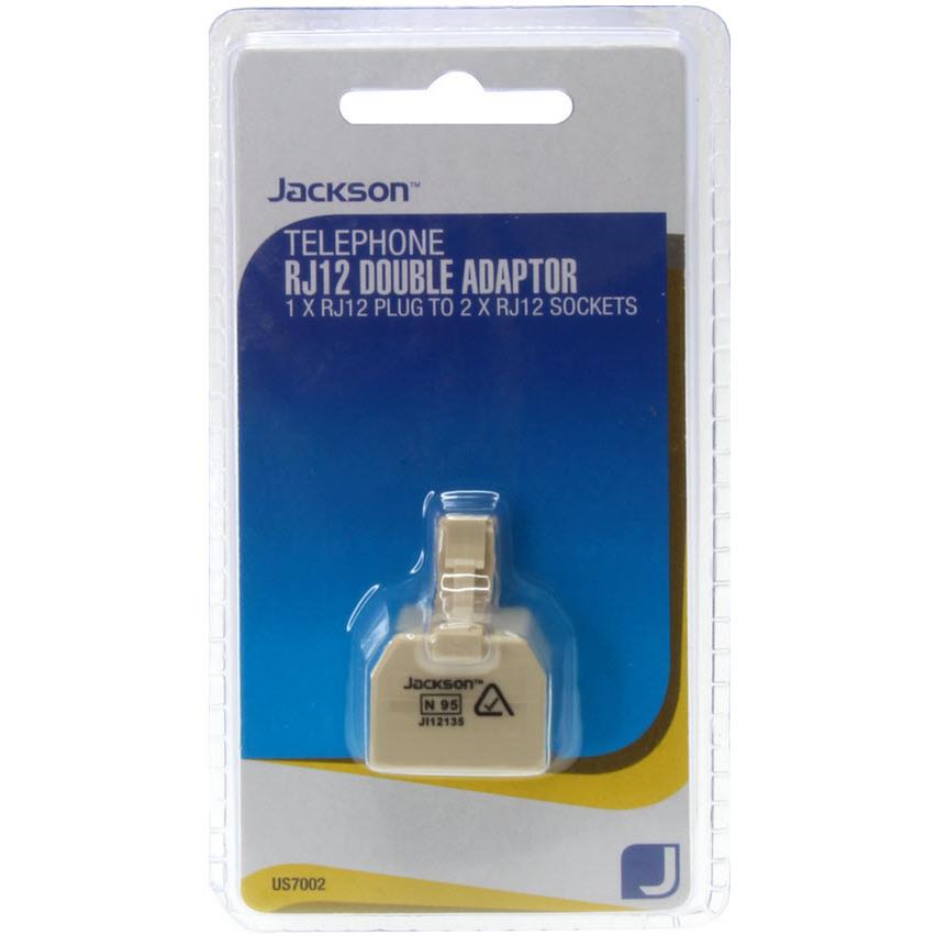 Jackson Telephone Modular Double Adaptor (Beige) - JB Hi-Fi