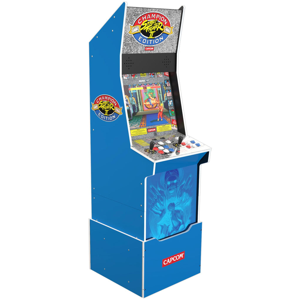 Arcade1Up Street Fighter Big Blue (Wi-Fi) 12-in-1 Games with Light-Up ...