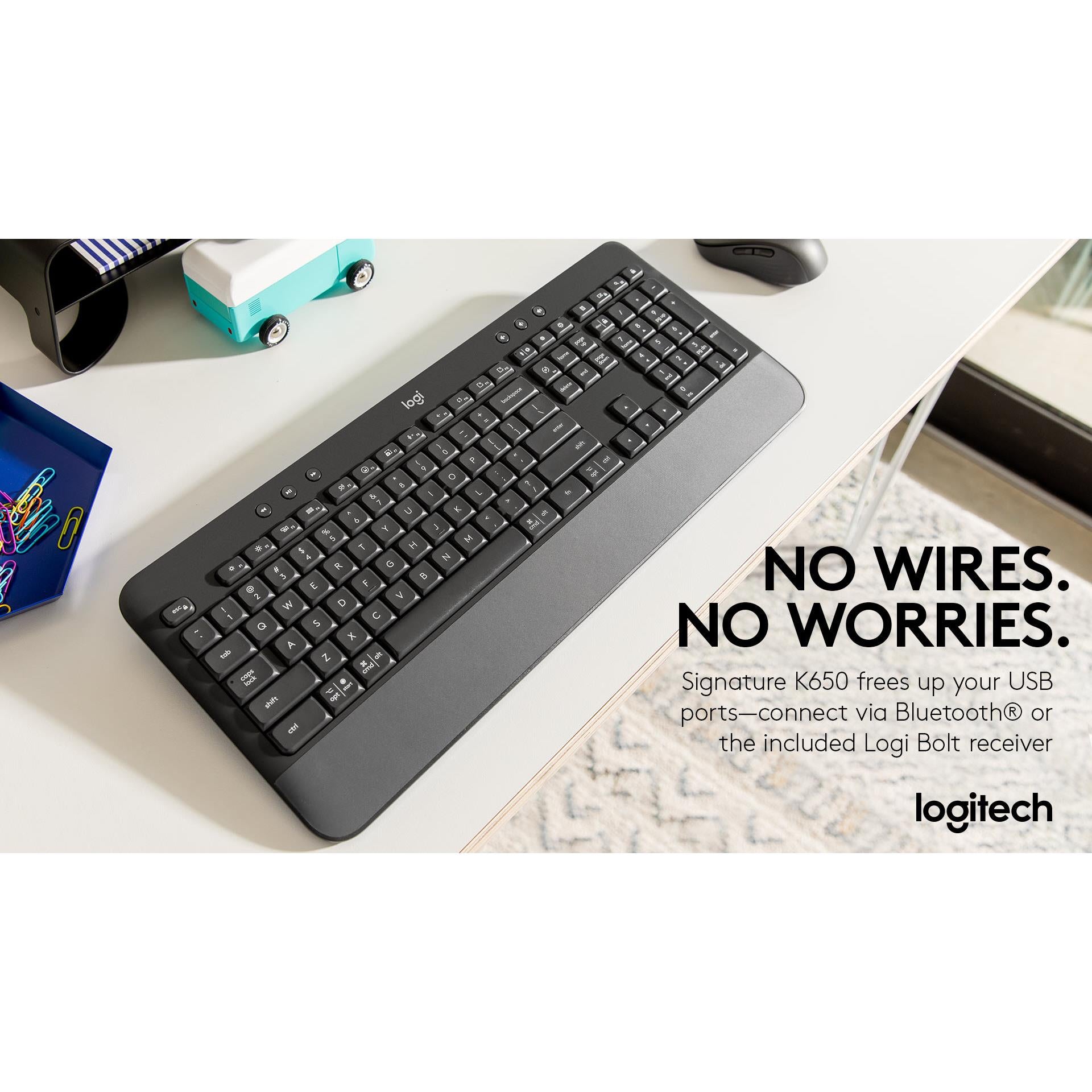 Logitech K650 Signature Wireless Keyboard (White) - JB Hi-Fi