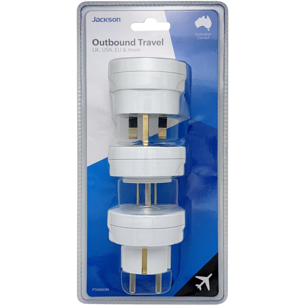Jackson Outbound Travel Adapter UK, Europe & USA Slim - JB Hi-Fi