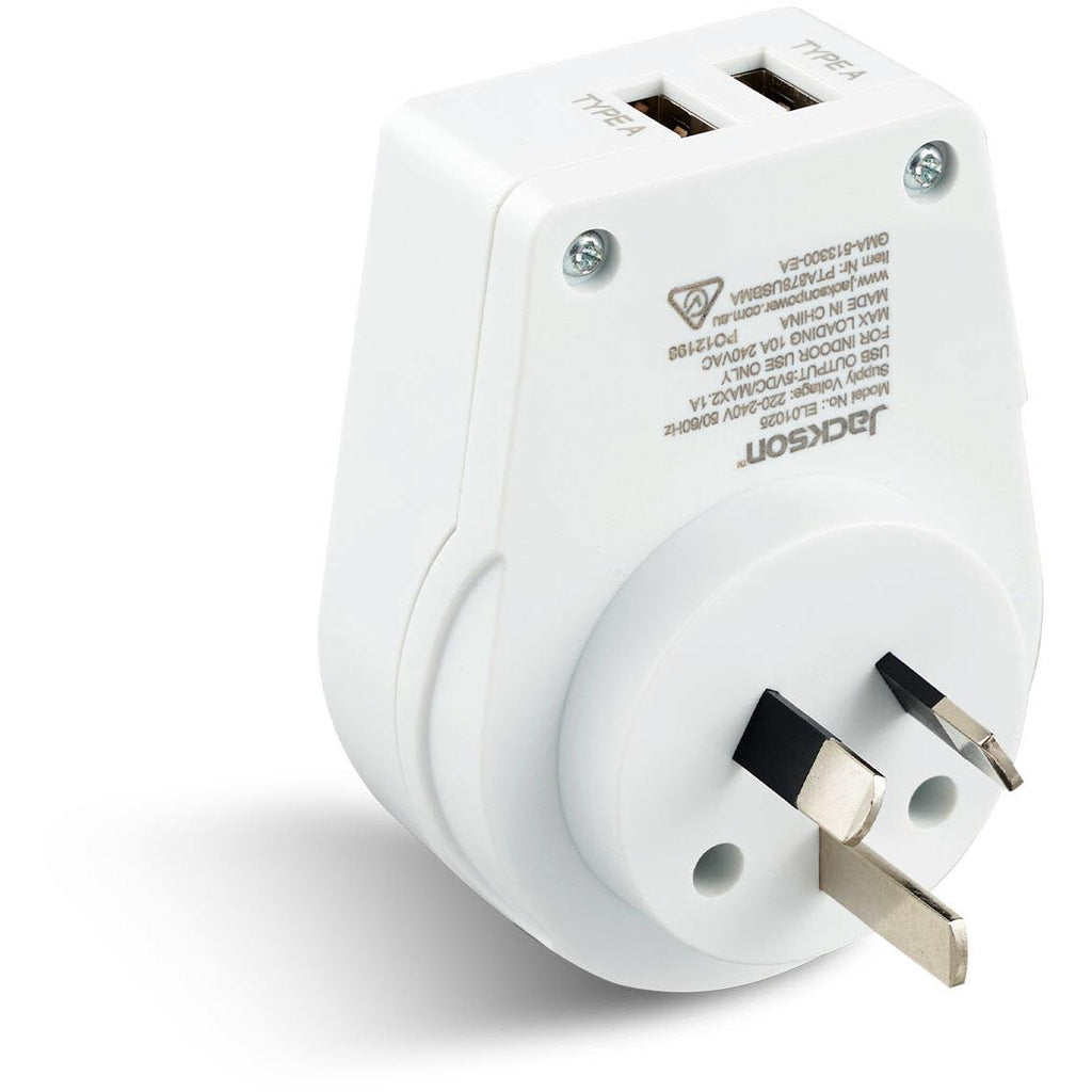 Jackson Inbound Travel Adapter with USB-A UK & USA Slim - JB Hi-Fi