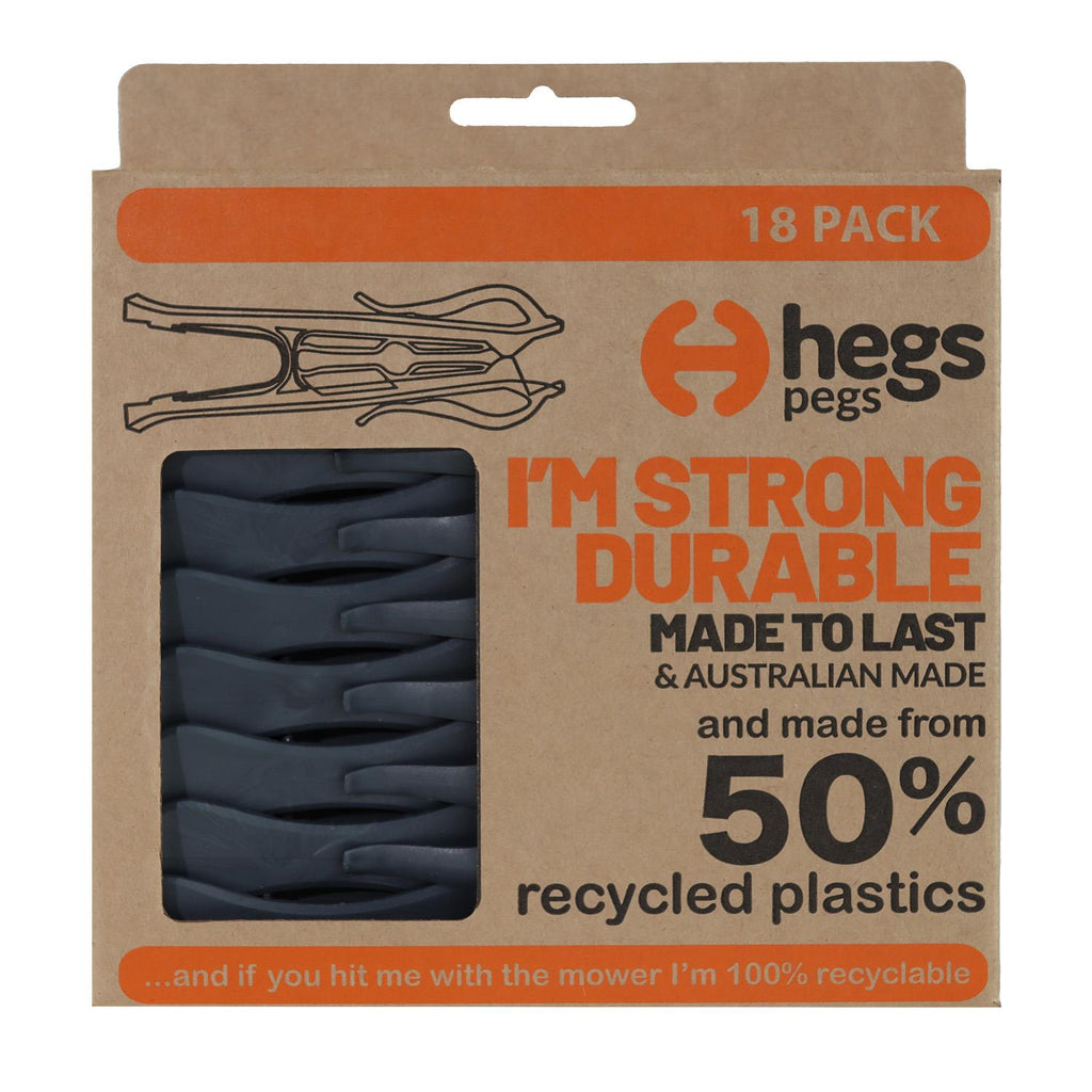 Hegs Pegs Eco-Grey Recycled Clothes Pegs (18 Pack) - JB Hi-Fi