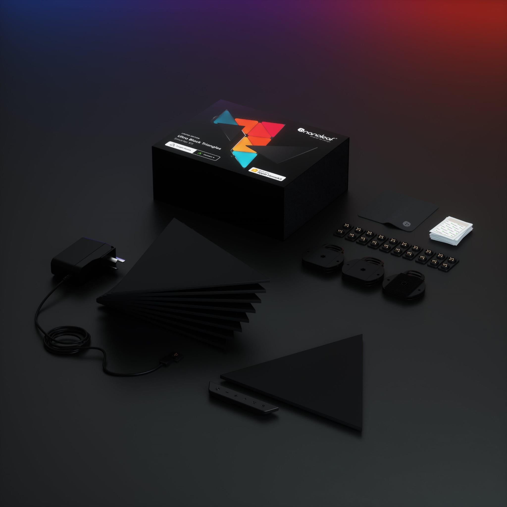 Nanoleaf Shapes Triangles Starter Kit (9 Pack) [Black] - JB Hi-Fi