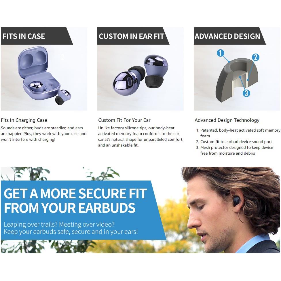 Comply TrueGrip Pro Ear Tips for Samsung Galaxy Buds Pro (3 Pairs ...