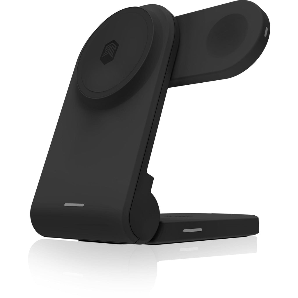 STM Charge Tree Magnetic 3-in-1 Wireless Charging Stand (Black) - JB Hi-Fi