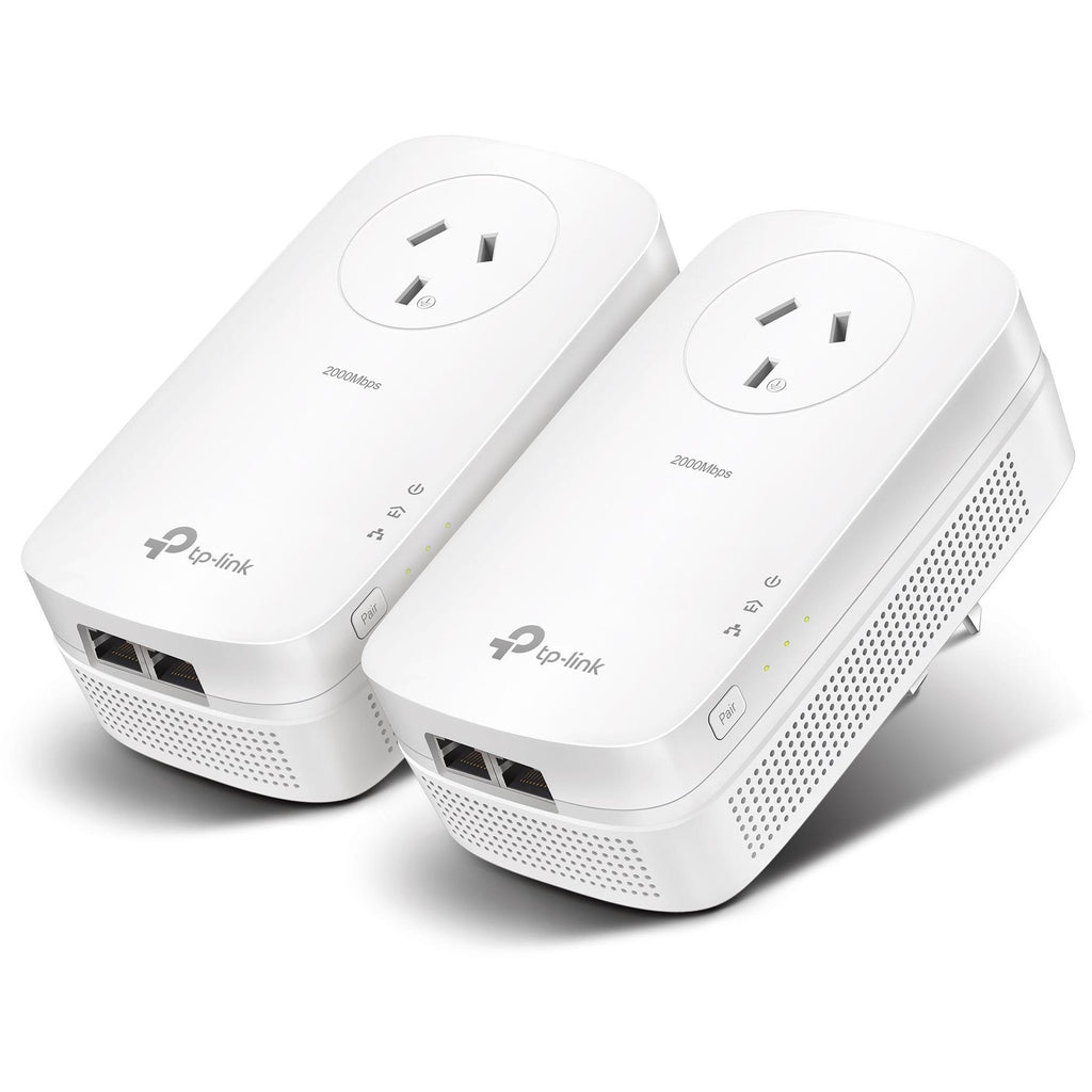 TP-Link AV2000 2-Port Gigabit Passthrough Powerline Starter Kit - JB Hi-Fi